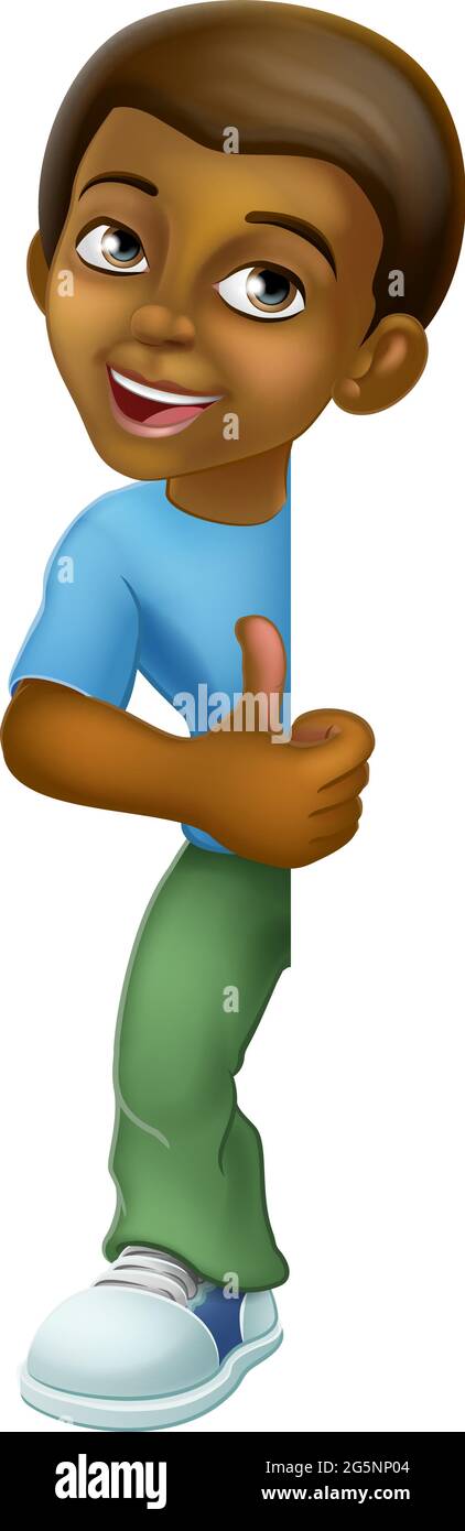 Enfant noir souriant Banque d'images vectorielles - Alamy
