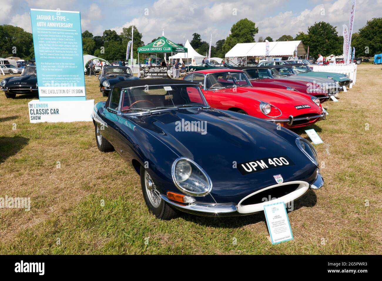 A 1961, Jaguar E-Type, série 1, l'une des voitures de compétition d'origine de 7 (ex Tommy ...