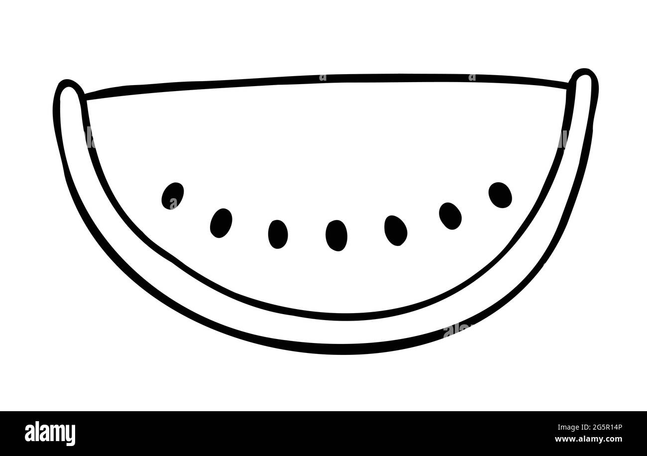 Illustration vectorielle de dessin animé d'une tranche de pastèque ...