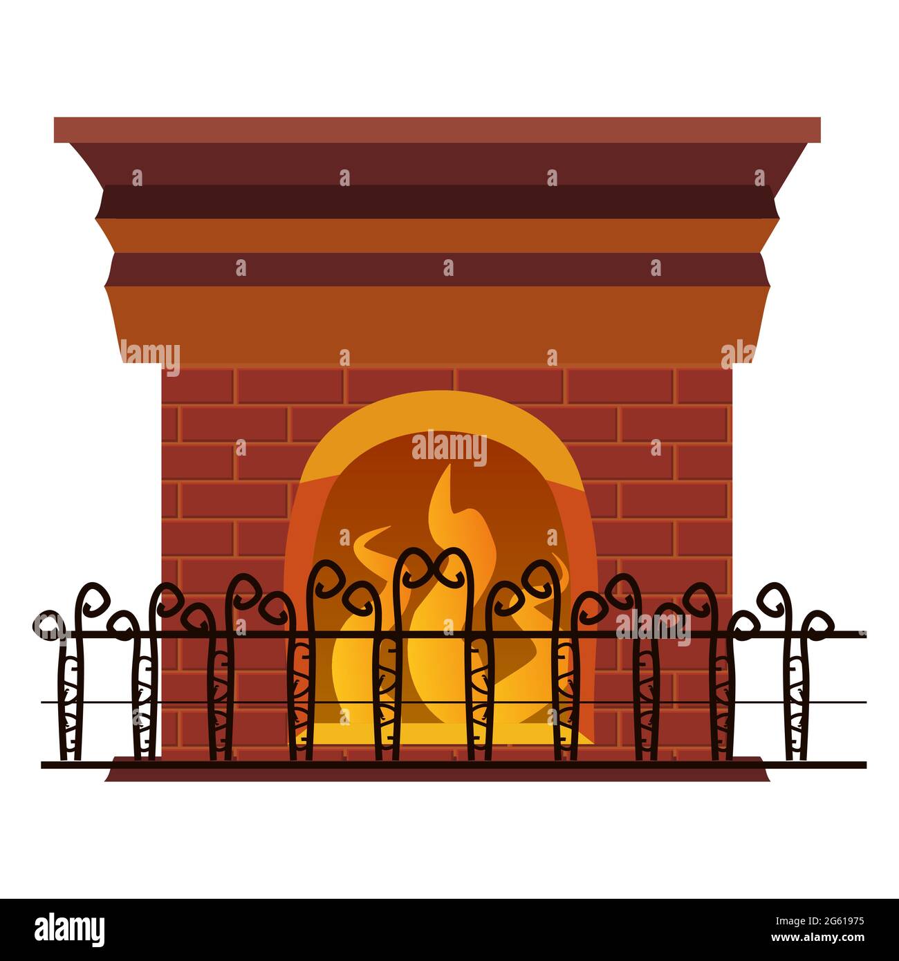 Cheminée avec cheminée à l'intérieur de la grille. Un élément de l ...