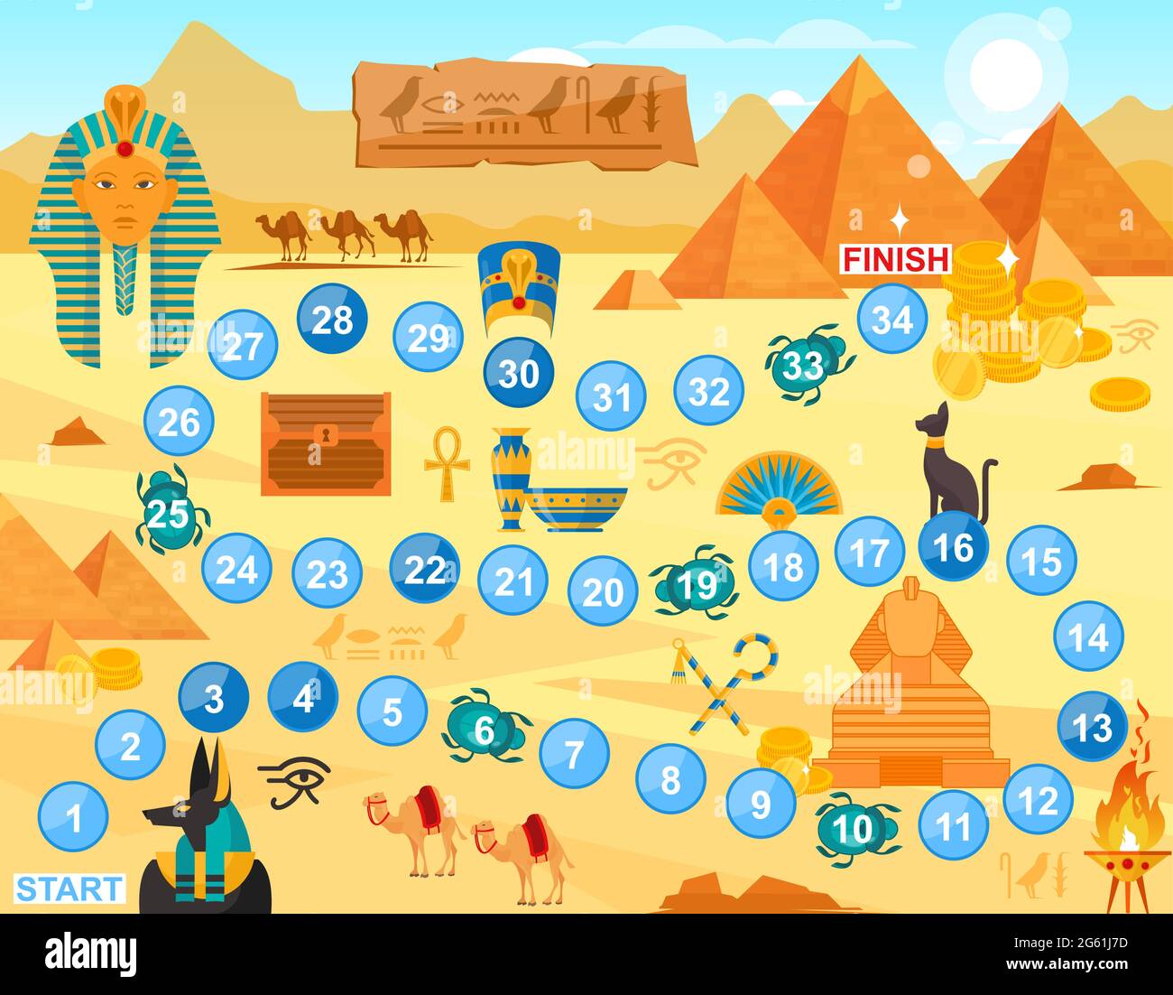 Egyptian board game Banque d'images vectorielles - Alamy