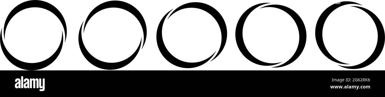 Cercle, icône demi-cercle, symbole. Cadre circulaire, bordure ...