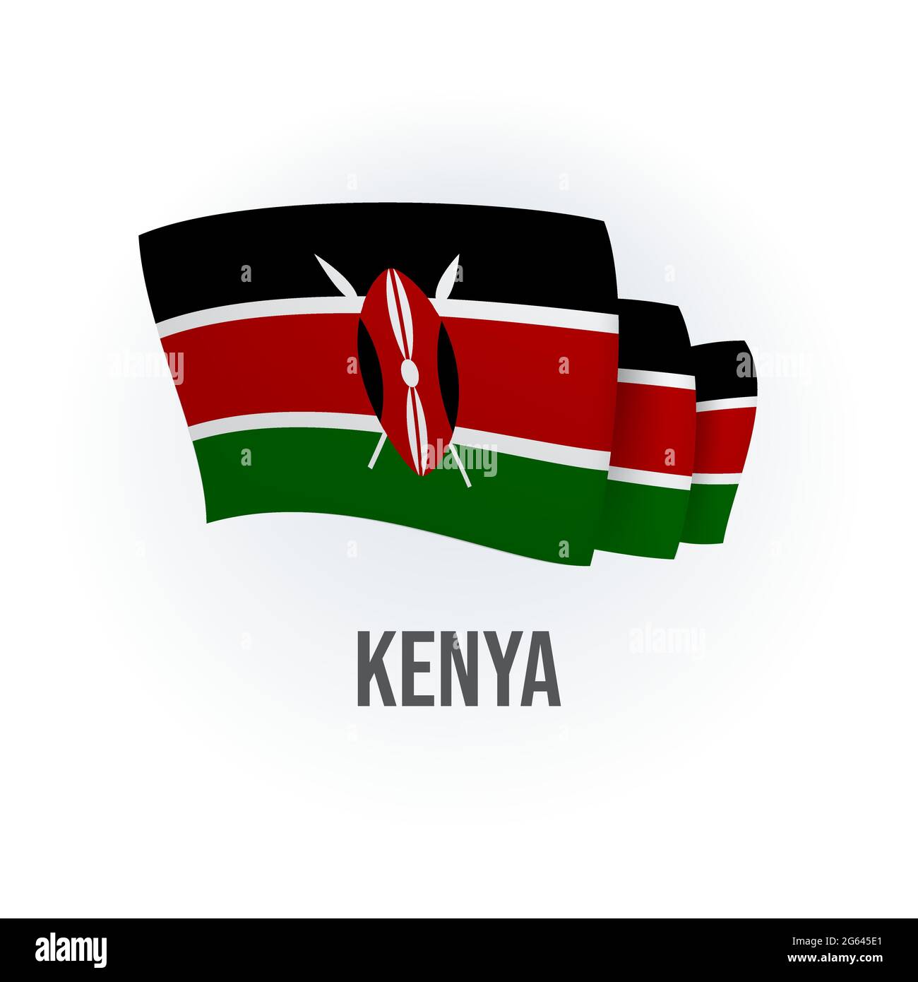 Drapeau vectoriel du Kenya. Drapeau kenyan agité. Illustration ...