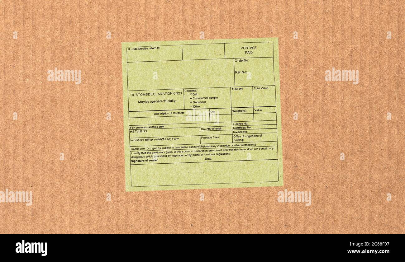 Customs declaration form Banque de photographies et d’images à haute ...