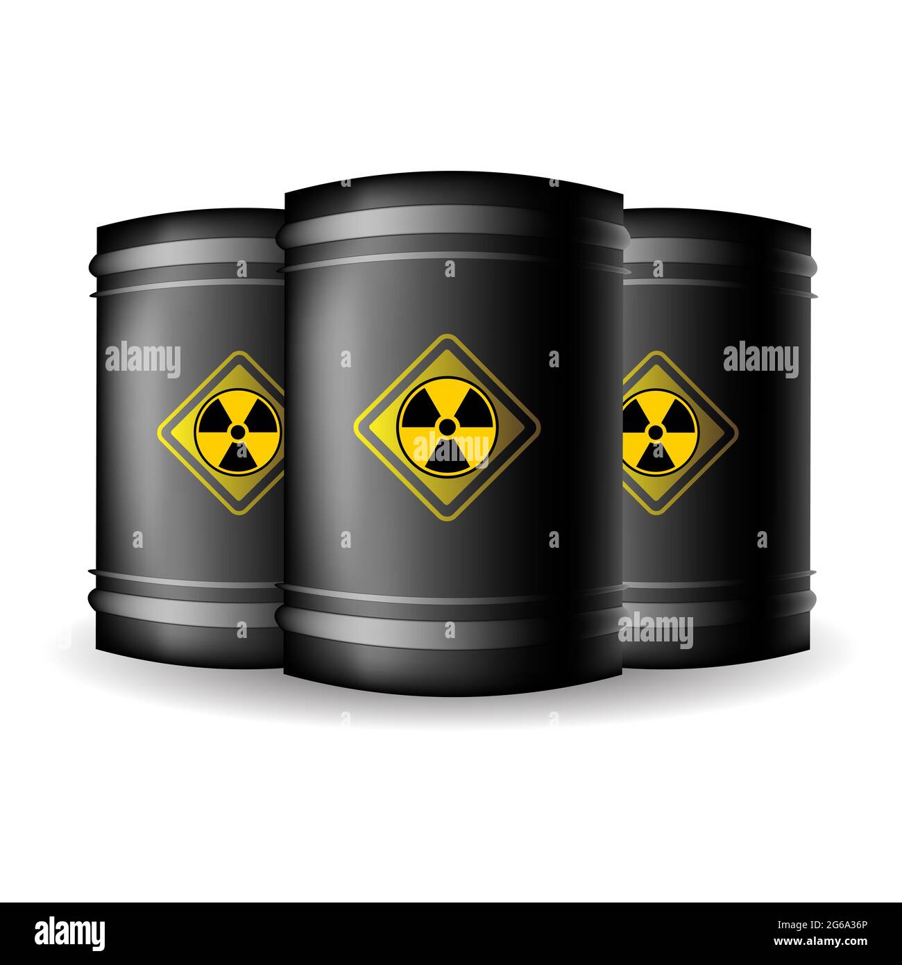 Signe de rayonnement ionisant. Symbole de contamination radioactive ...