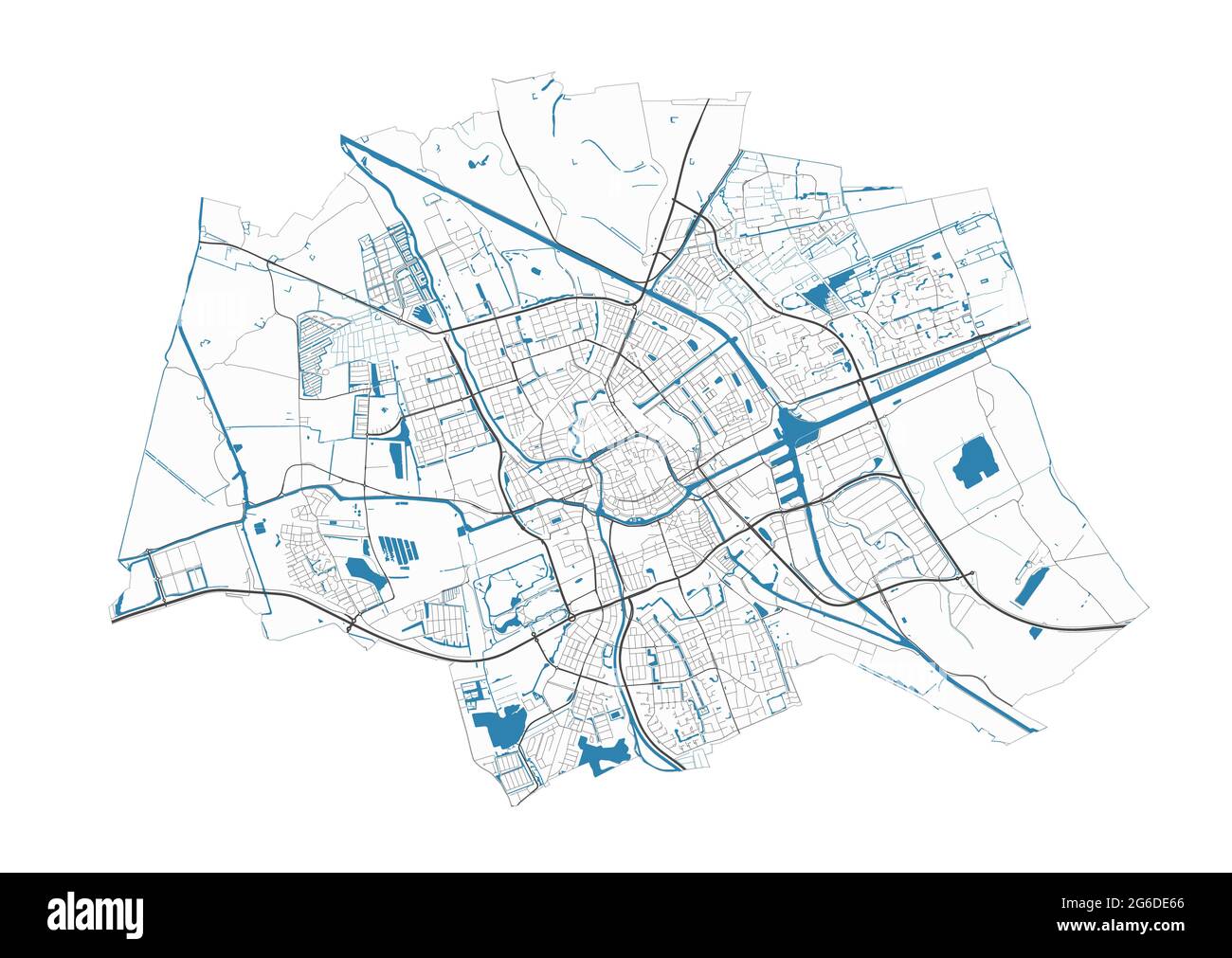 Carte de Groningen. Carte détaillée de la zone administrative de la ...