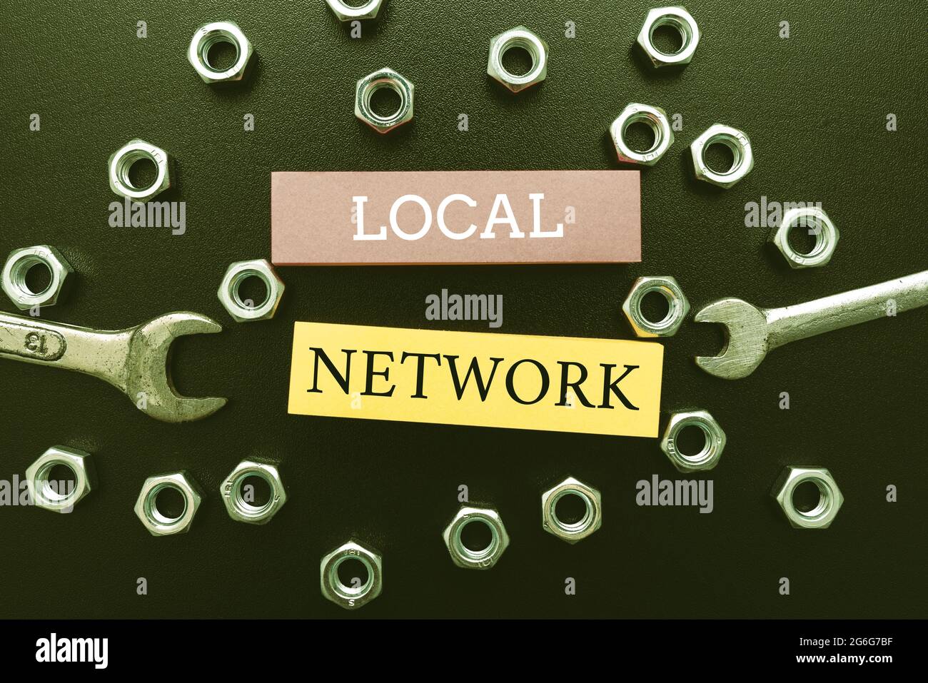 Texte d'écriture réseau local. Concept signification Intranet LAN radio ...