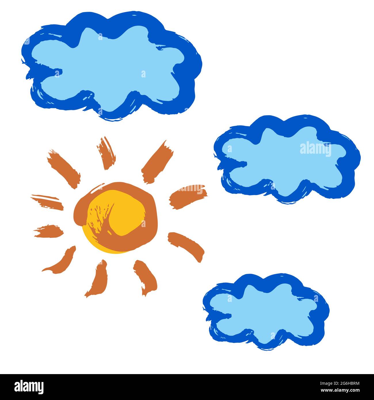 Dessin à la main, dessin au pinceau. Isolé sur un fond blanc. Icône de ...