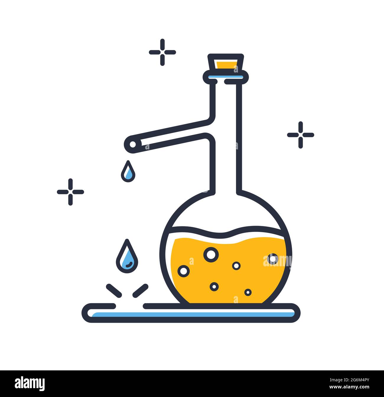 Icône de distillation. Kit de distillation isolé sur fond blanc ...