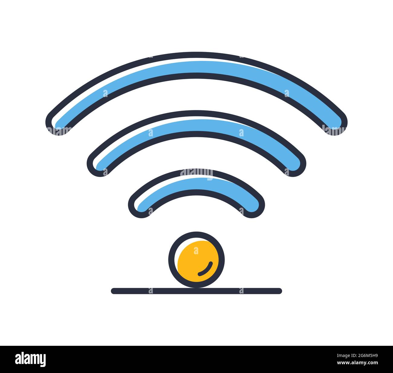 Icône Wi-Fi. Icône sans fil isolée sur fond blanc. Couleur des éléments ...