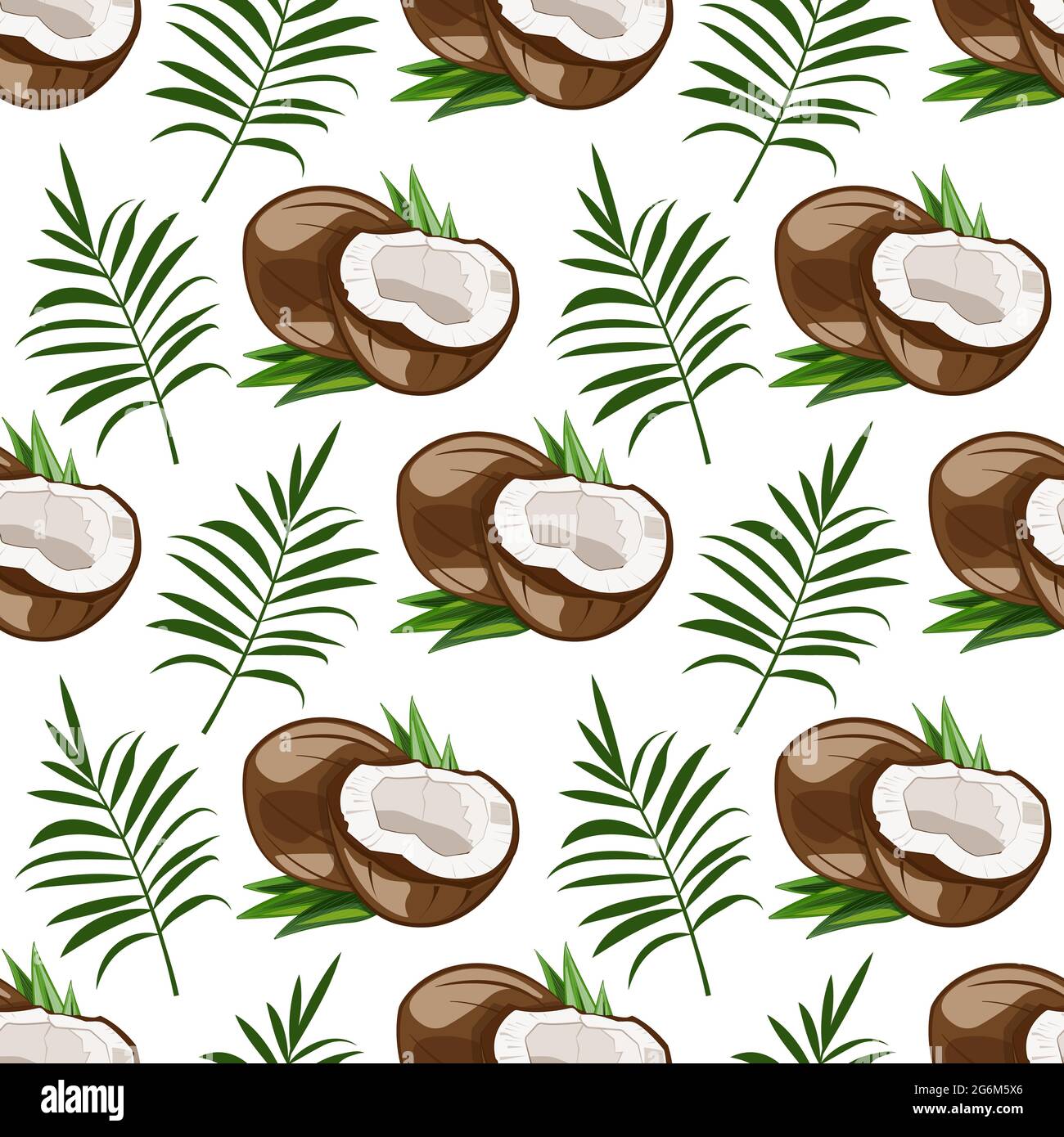 Motif de feuille de noix de coco Banque d'images vectorielles - Alamy