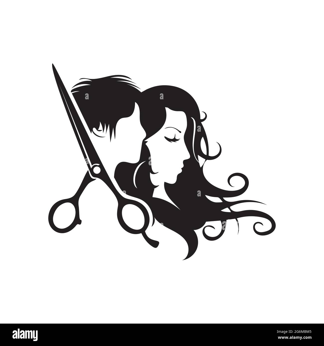 Logo Du Coiffeur Logo Du Salon De Beauté Avec Silhouettes Homme Et