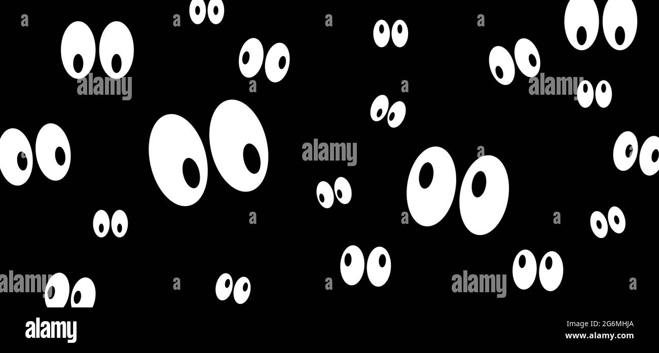Caricature créepy yeux effrayants dans l'obscurité. Les yeux pour la ...