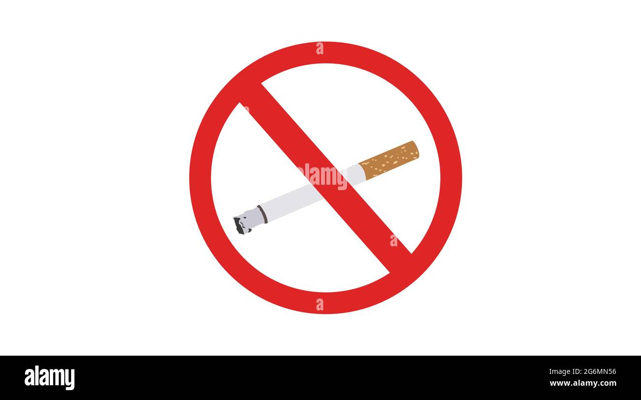 Icône interdiction de fumer. Symbole de cigarette. Illustration ...