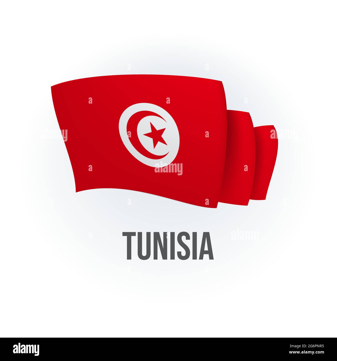 Drapeau vectoriel de Tunisie. Drapeau tunisien. Illustration ...