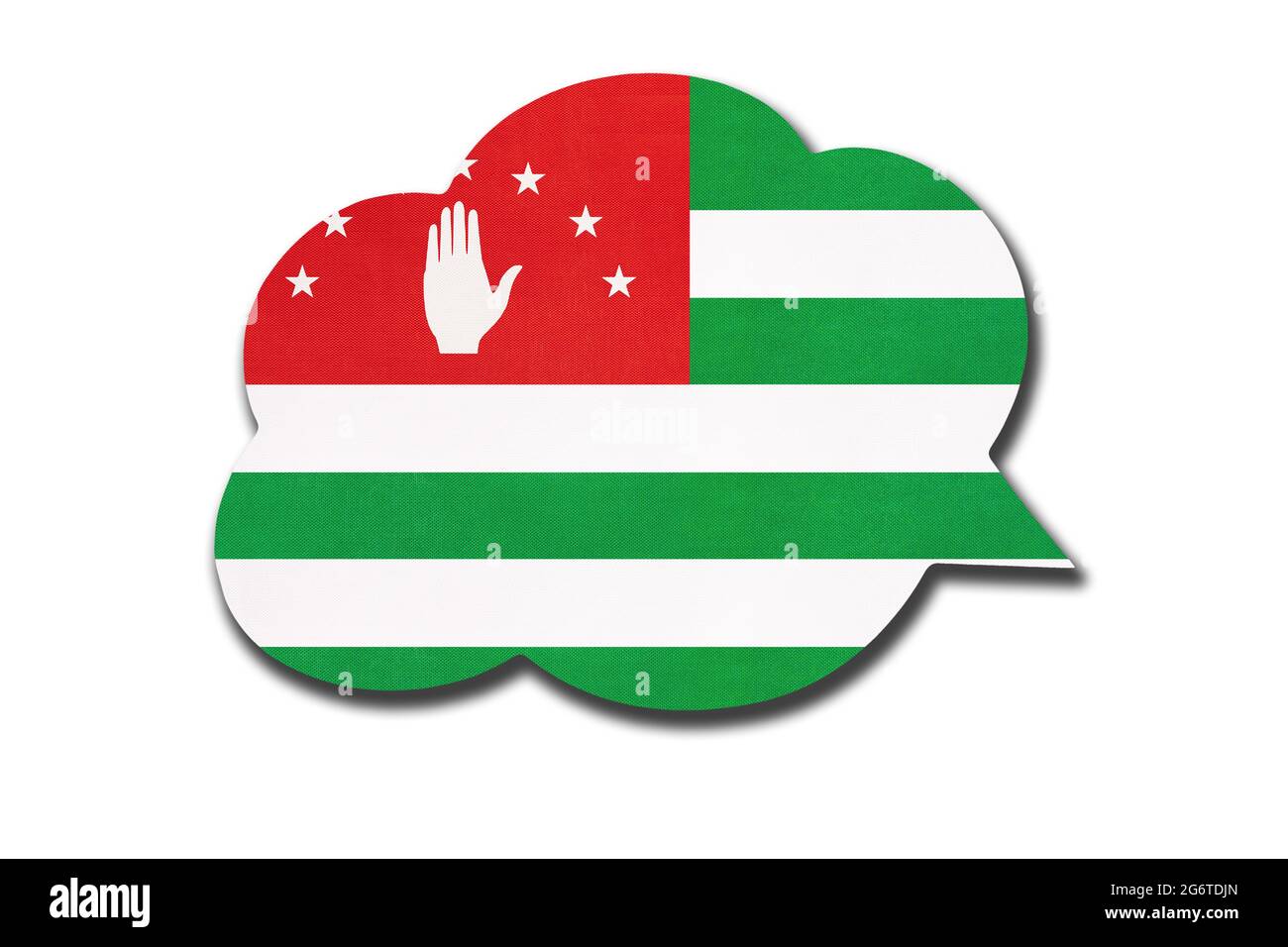 bulle de discours en 3d avec drapeau national abkhaze isolé sur fond ...