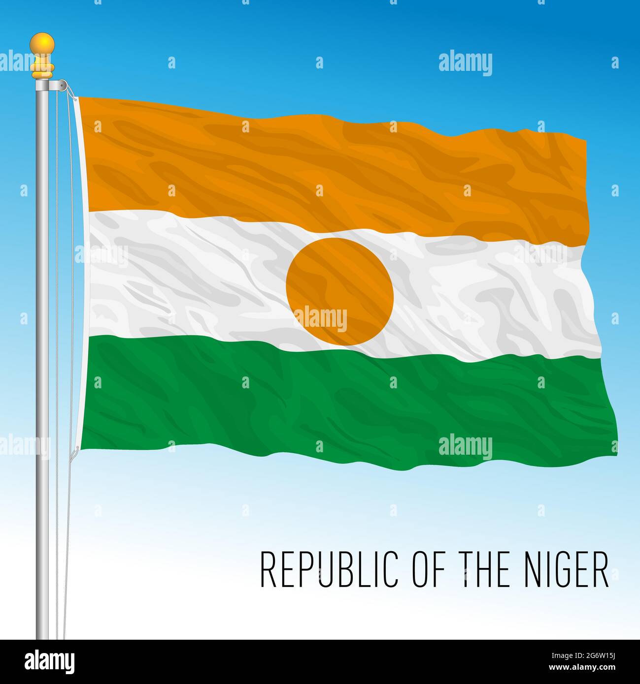 Drapeau national officiel du Niger, pays africain, illustration ...