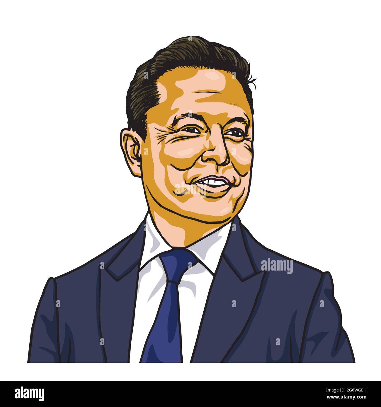 Elon Musk, célèbre fondateur, PDG et Entrepreneur Vector Cartoon ...