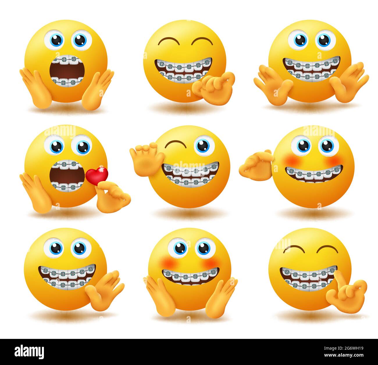 Smiley accolades émoticônes ensemble de vecteurs. Emojis dans les ...