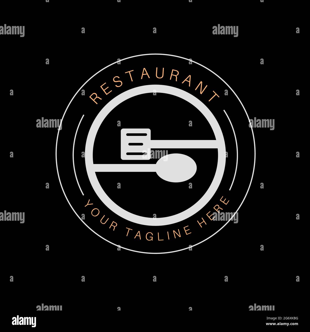 Nouveau logo et symboles de la nourriture et des repas du restaurant ...