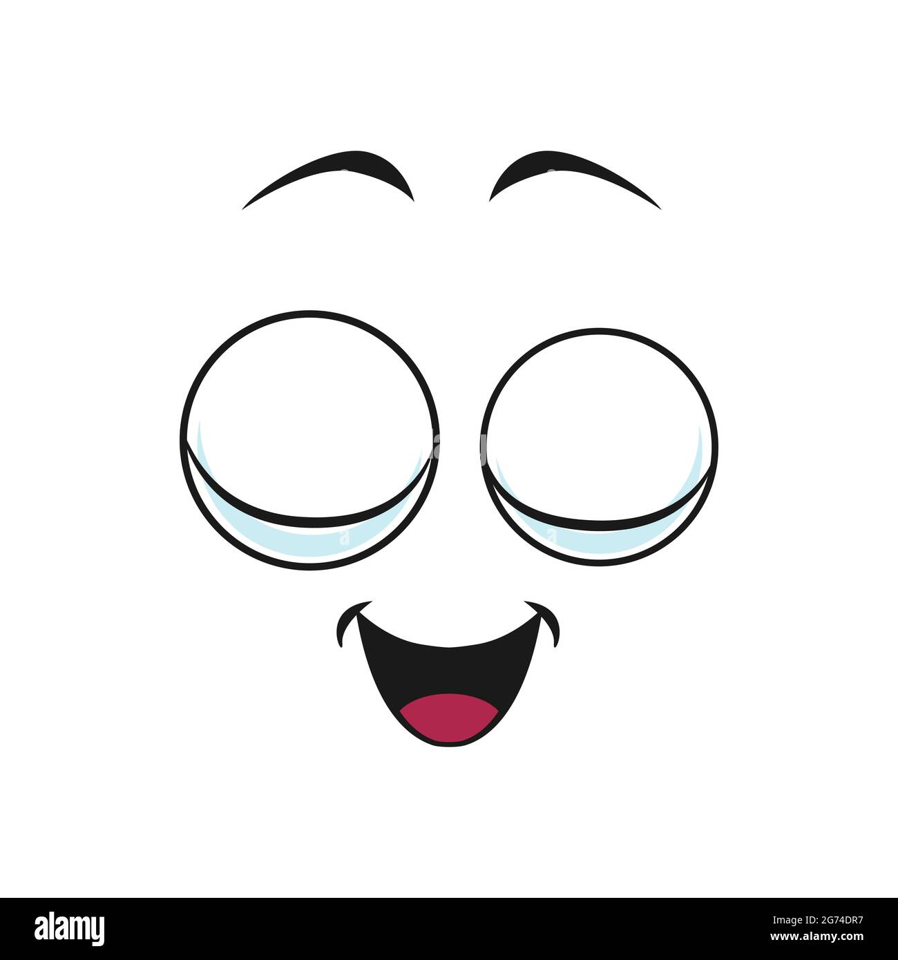Émoticone souriant avec les yeux fermés isolés mignon emoji icône ...