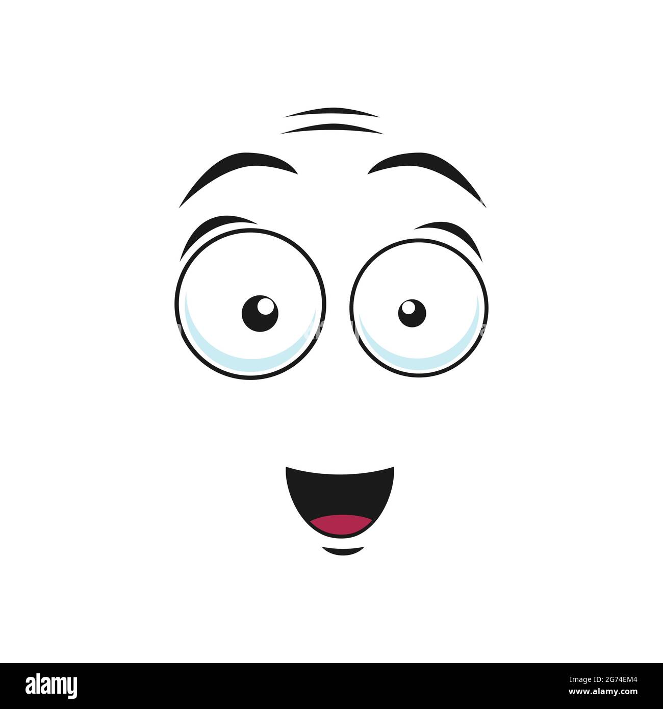 Choqué, peur ou surpris Smiley, peur ou terrifié emoji icône isolée ...