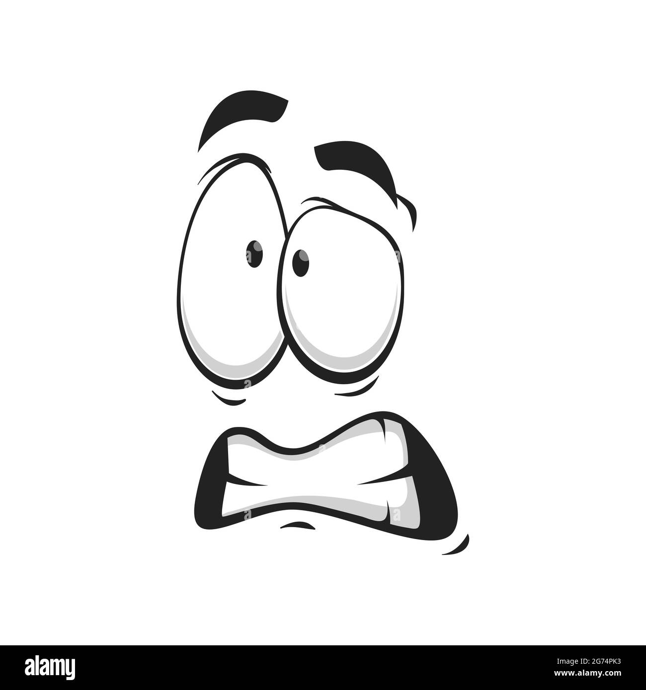 Étrange émoticône stupide avec un large sourire en terre icône isolée ...