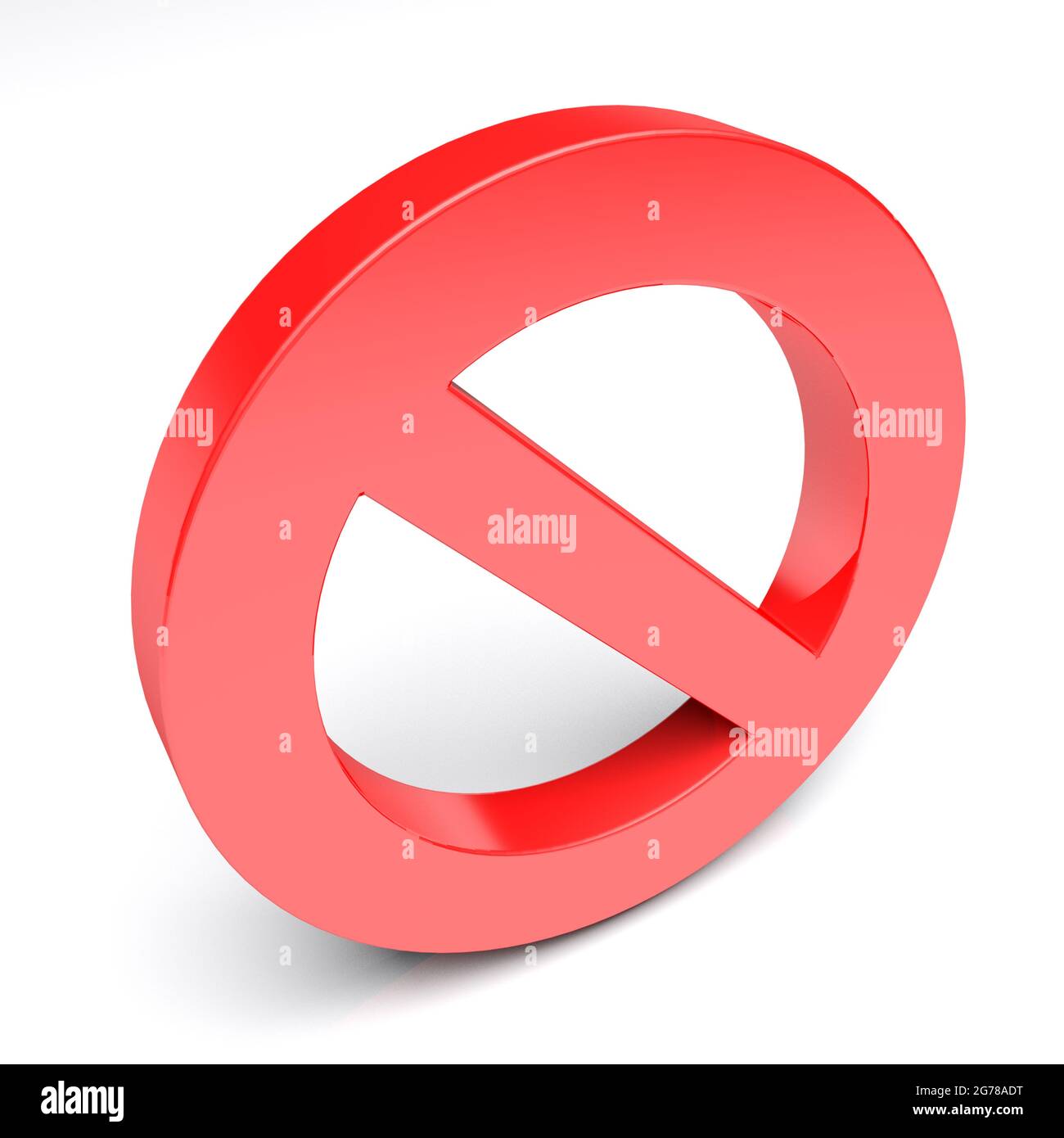 Accès refusé symbole rouge isolé sur fond blanc - illustration du rendu ...