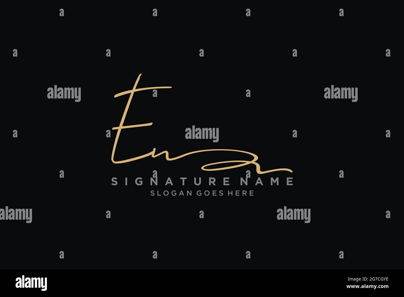 EN lettre Signature logo Template Design élégant logo Sign symbole ...
