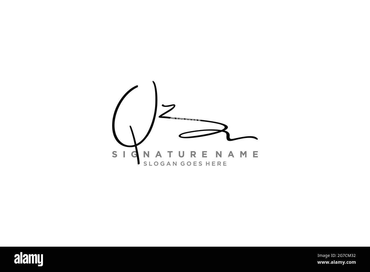 Lettre QZ Signature logo Template Design élégant logo Sign symbole ...