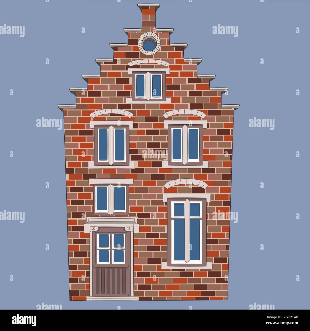 Une maison en briques rouges avec des tuiles Banque d'images ...
