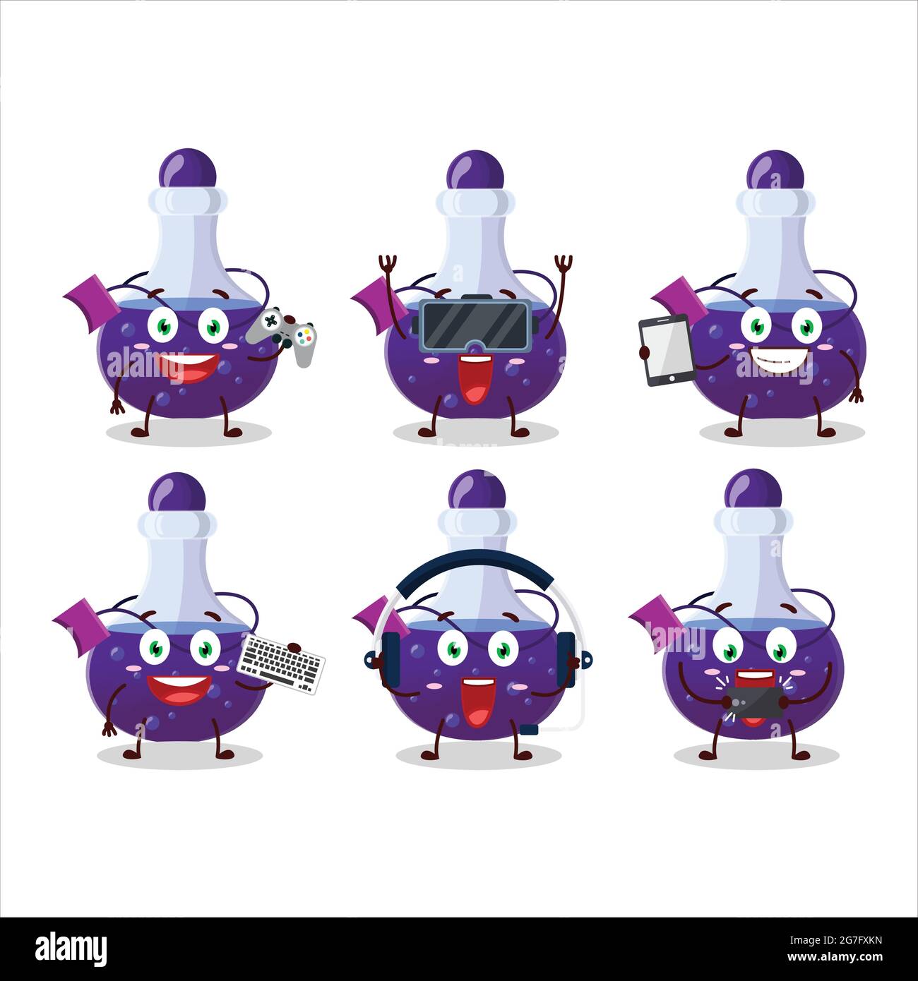 Violet magie potion personnage de dessin animé jouent à des jeux avec ...