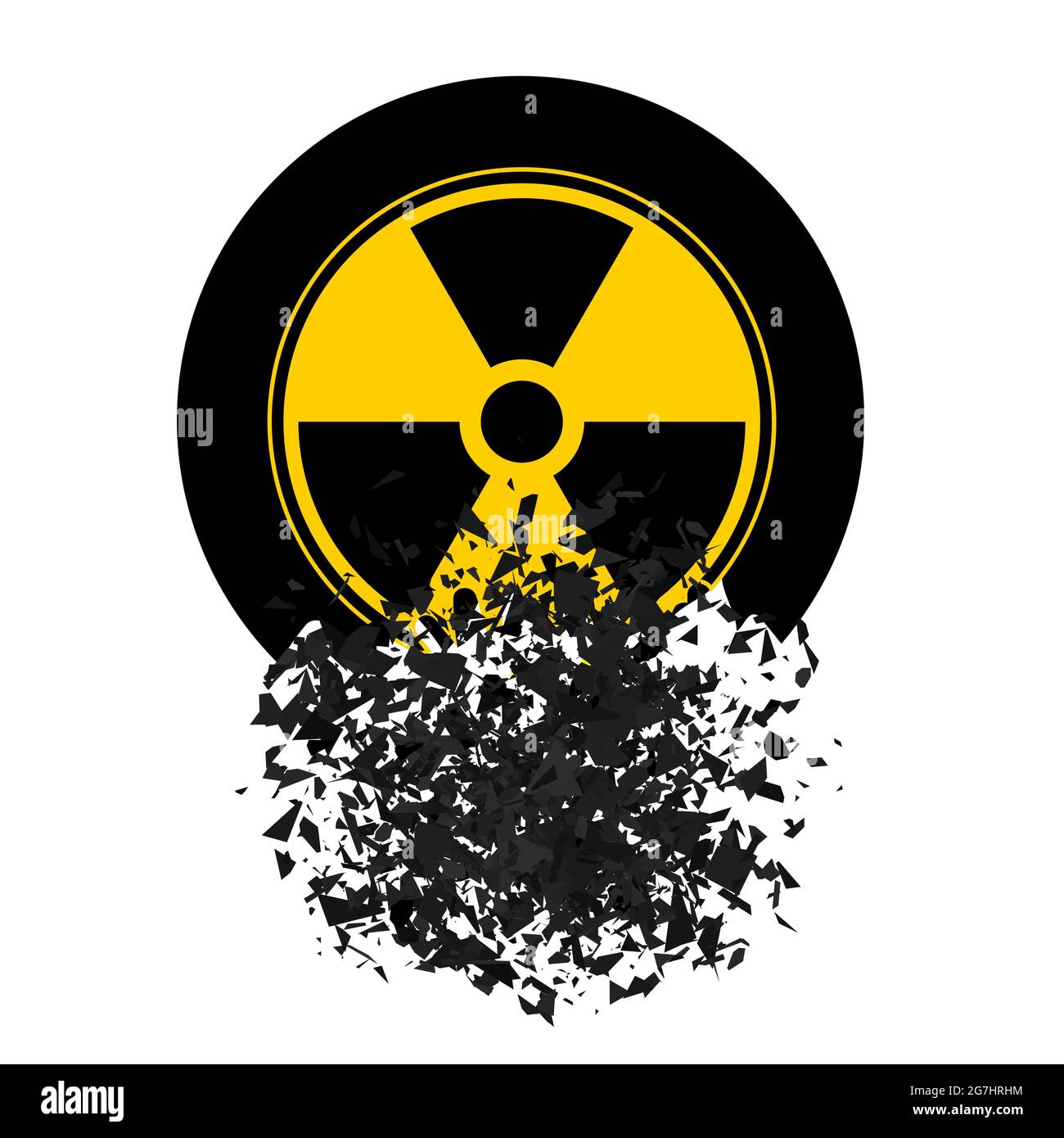 Signe de rayonnement ionisant. Symbole de contamination radioactive ...
