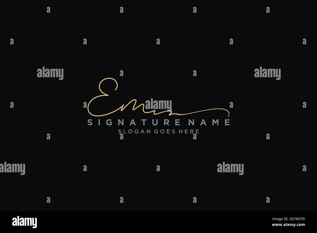 Lettre EM Signature logo Template Design élégant logo Sign symbole ...