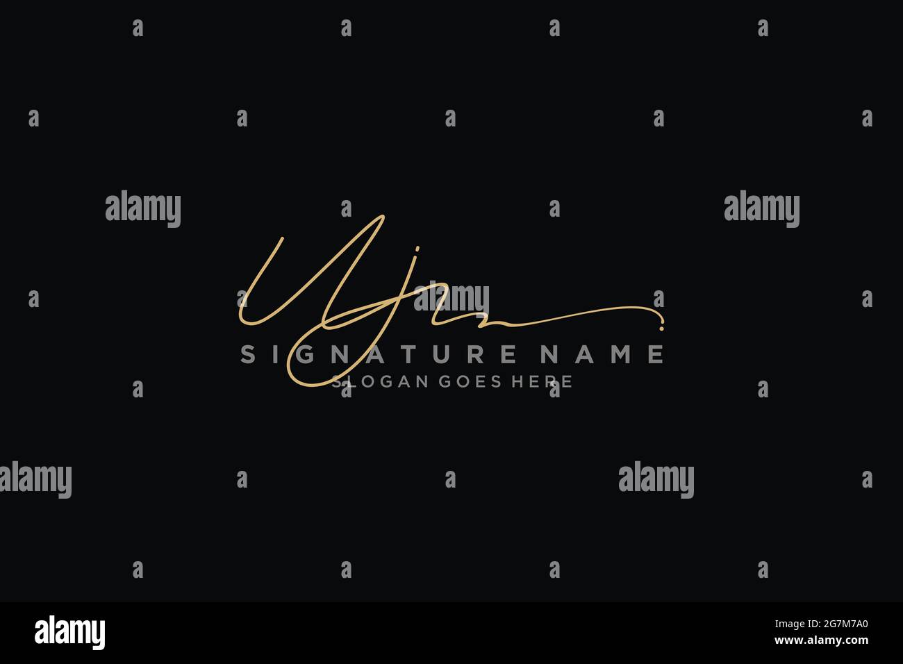 Lettre UJ Signature logo Template Design élégant logo Sign symbole ...