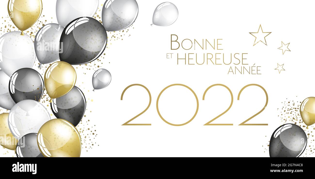 Carte de voeux pour ballons festifs du nouvel an 2022 français Photo ...