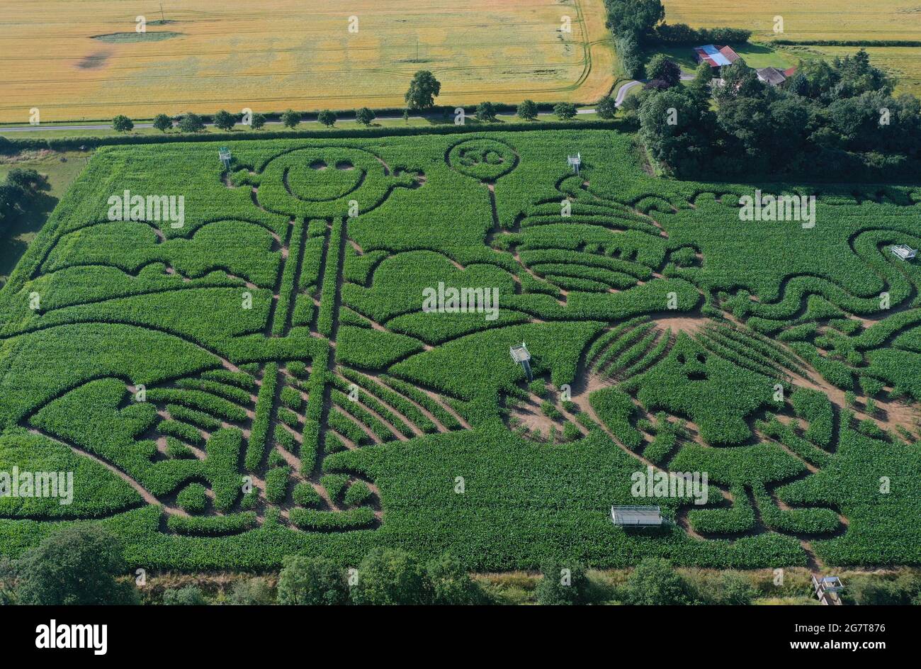 La Maze de York de 2021 à York, dans le North Yorkshire, créée à partir ...