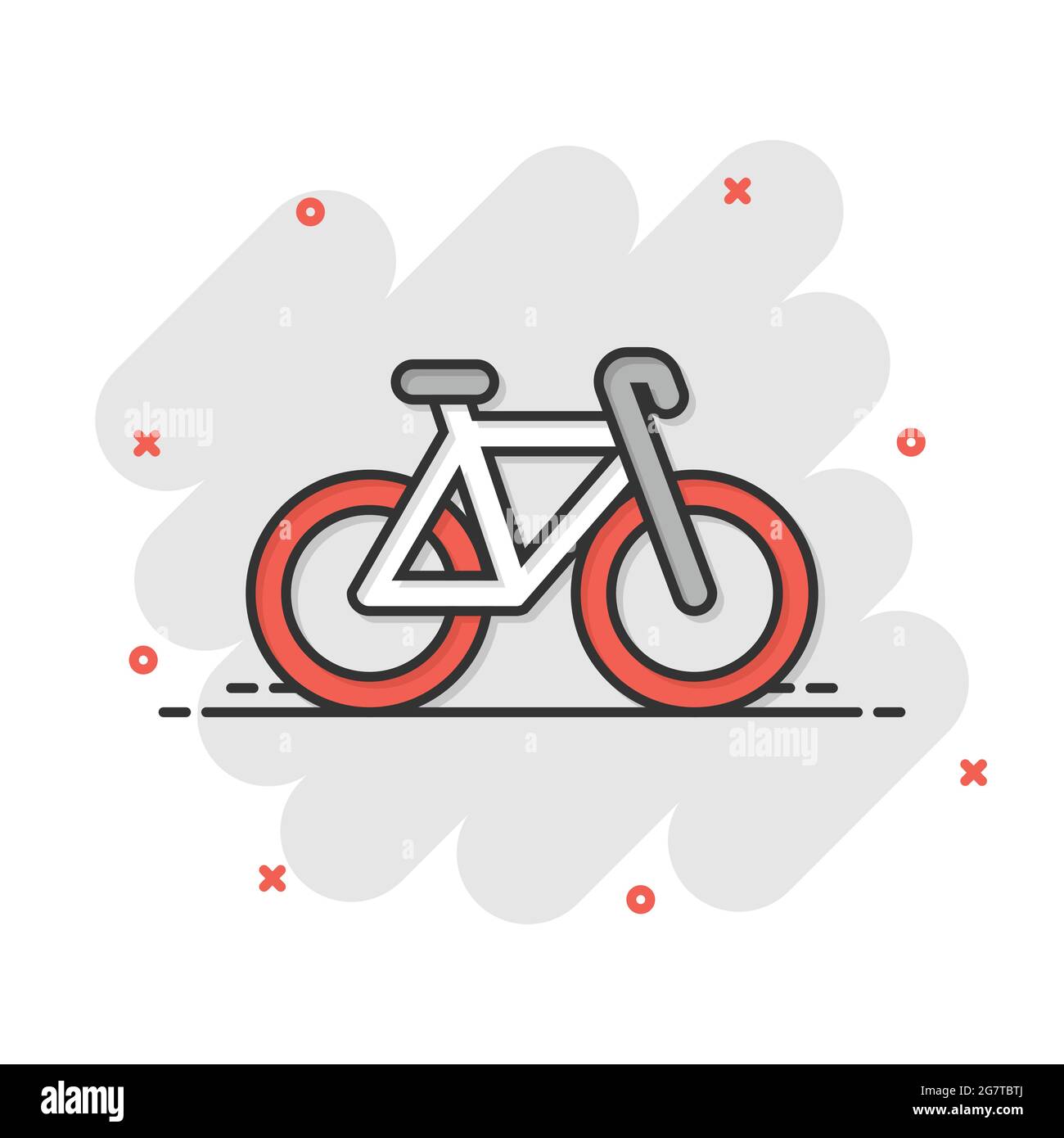 Icône de vélo en style comique. Illustration vectorielle de dessin ...