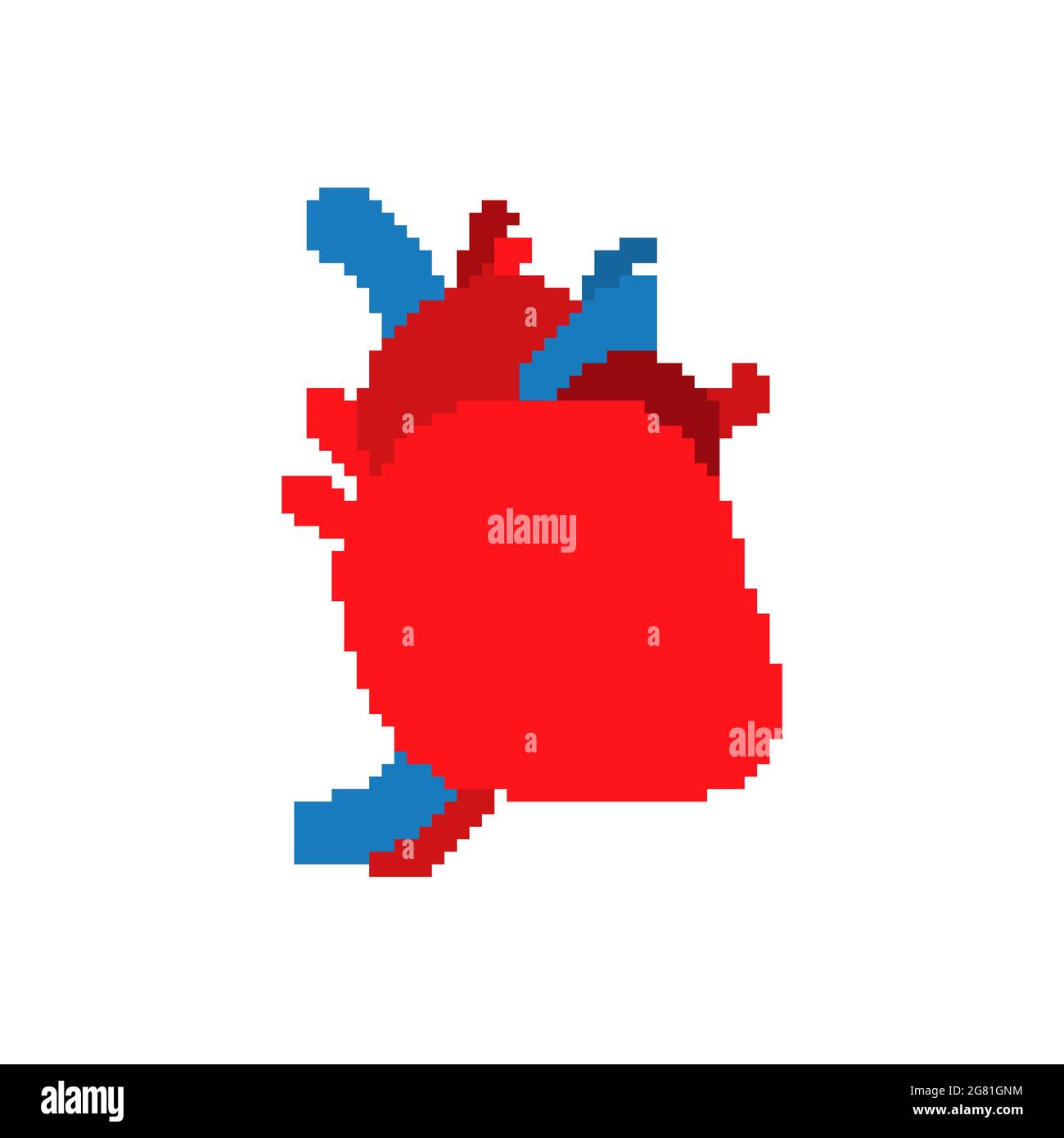 Pixel anatomique du cœur art. 8 bit Illustration d'un vecteur d'organe ...