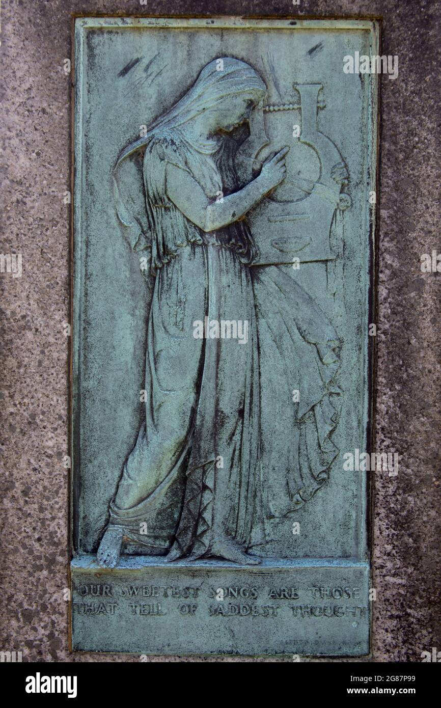 Un mémorial à Markham Buxton par son fils Alfred, un relief en bronze ...