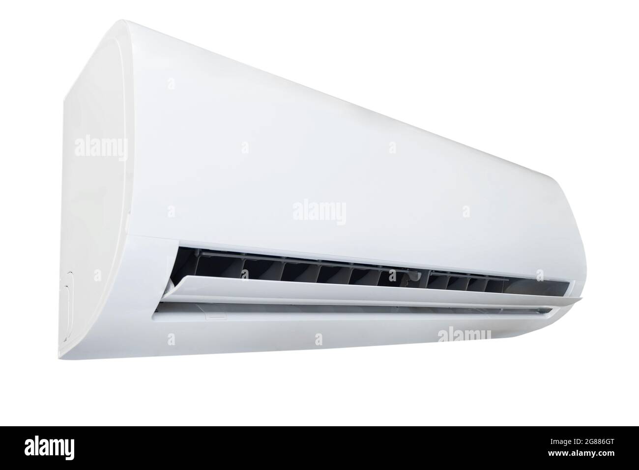 Compresseur de l'unité extérieure de climatisation isolé sur fond blanc ...