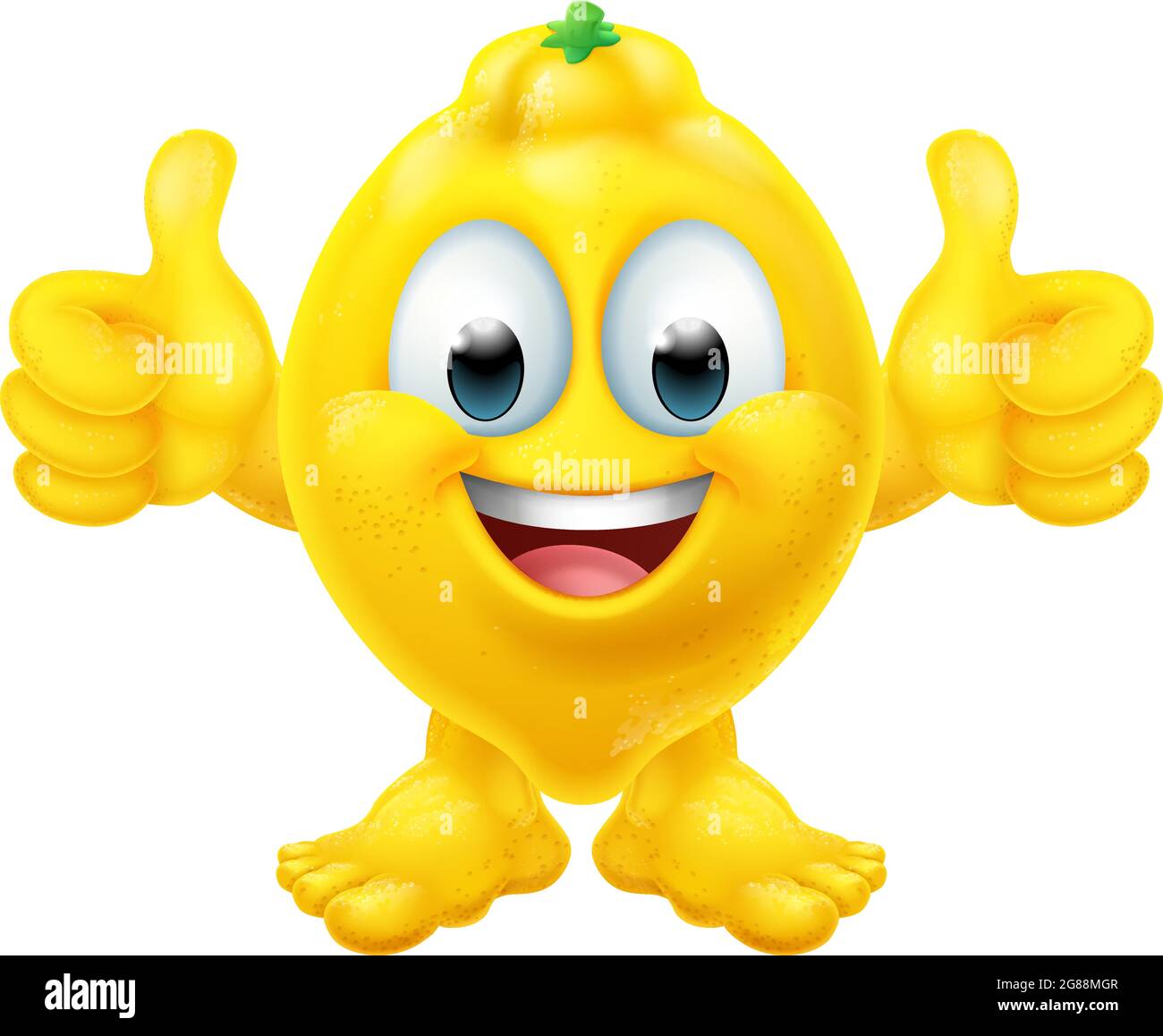 Caricature de citron Emoticon Emoji Mascot icône Image Vectorielle ...