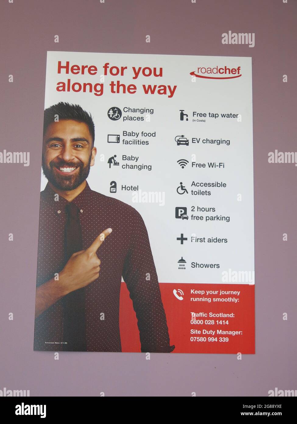 Ici pour vous en chemin : affiche Roadchef décrivant les équipements ...