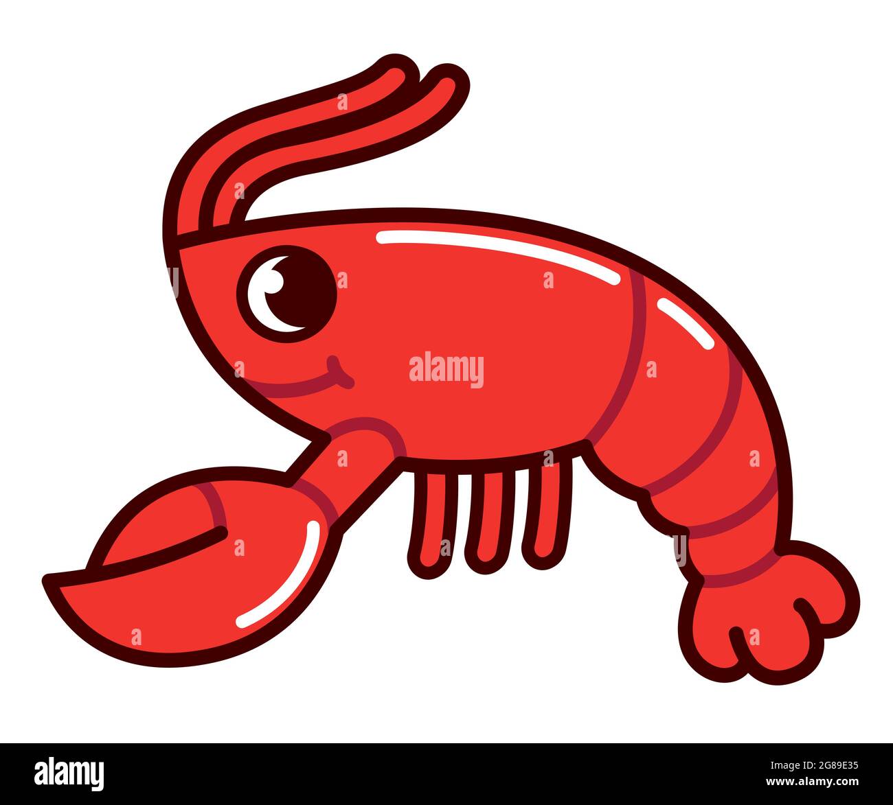Funny red shrimp cartoon Banque d'images vectorielles - Alamy