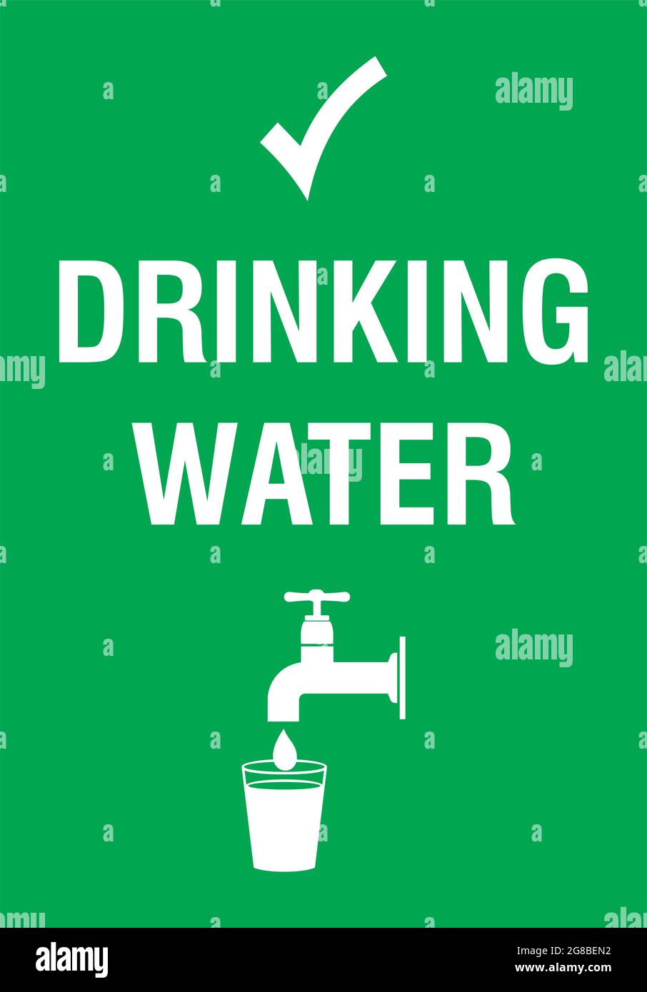 Robinet d'eau potable ici sign Banque d'images vectorielles - Alamy