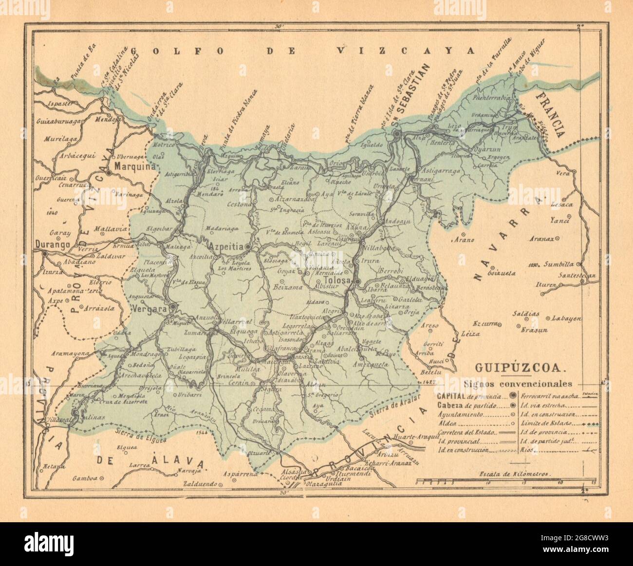 San sebastian guipuzcoa map Banque de photographies et d’images à haute ...
