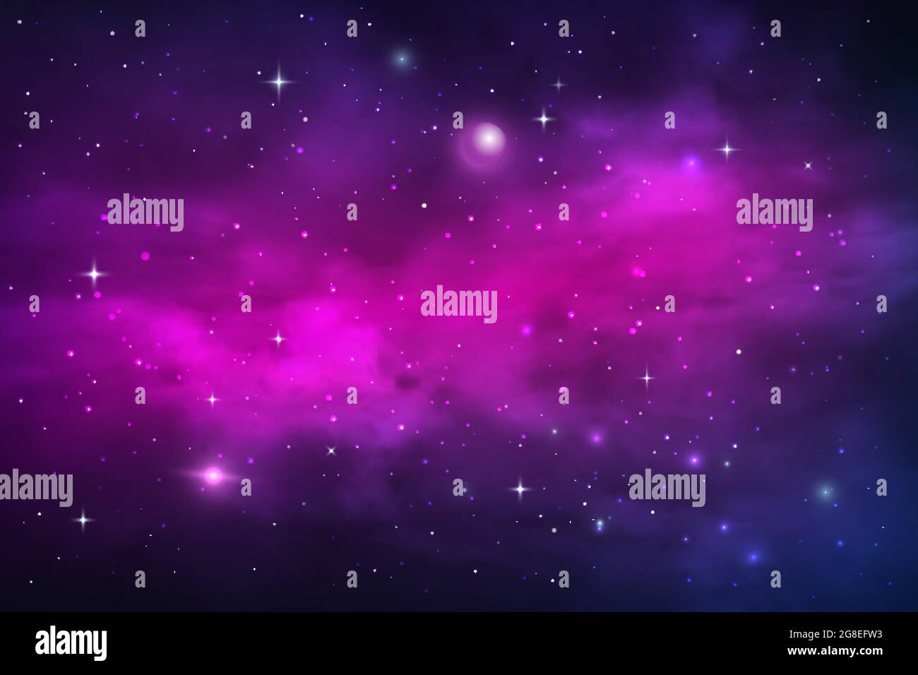 Planètes et étoiles spatiales, nébuleuse galaxie et vecteur stardust en ...