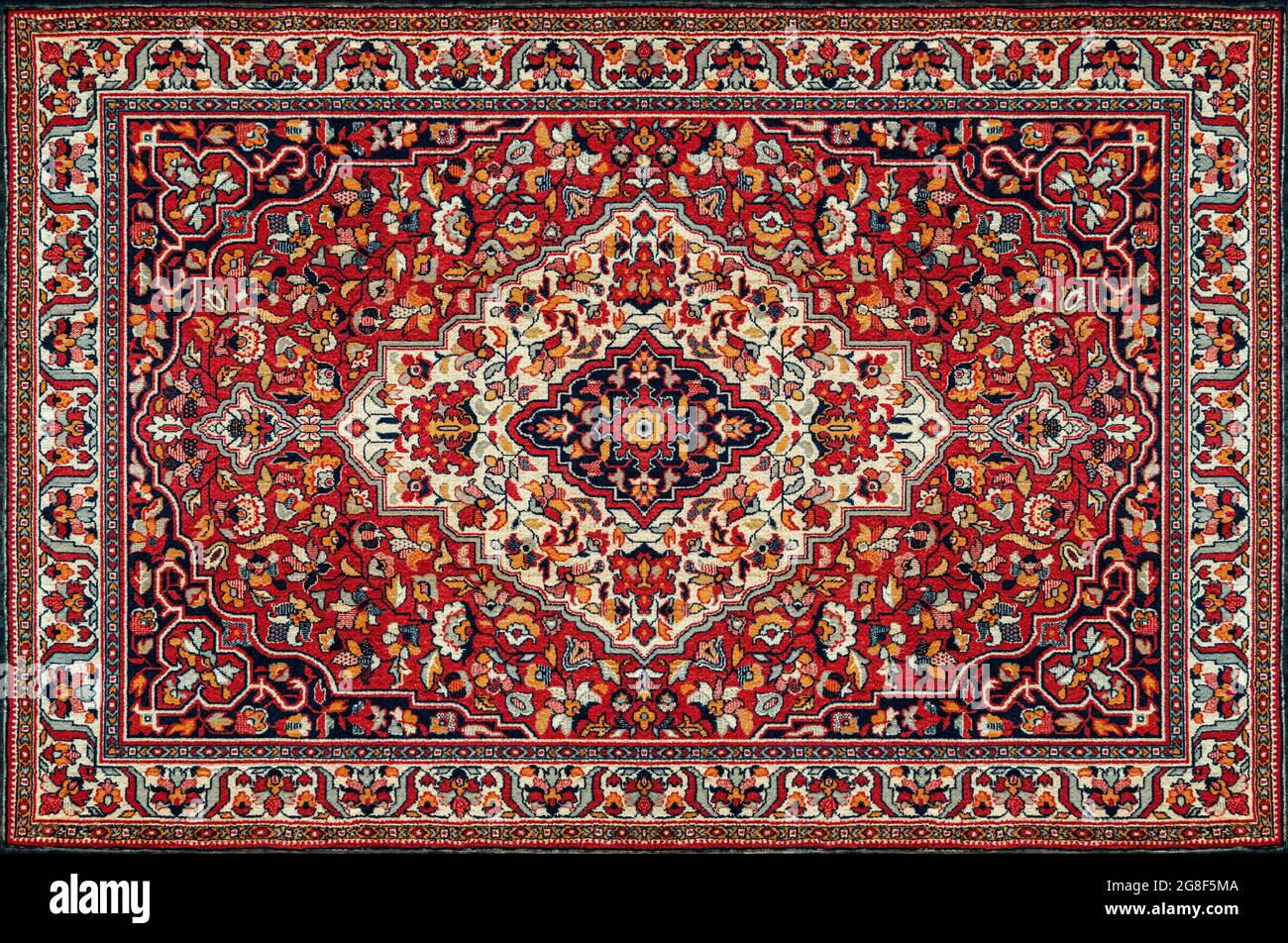 Red oriental persian carpet texture Banque de photographies et d’images ...