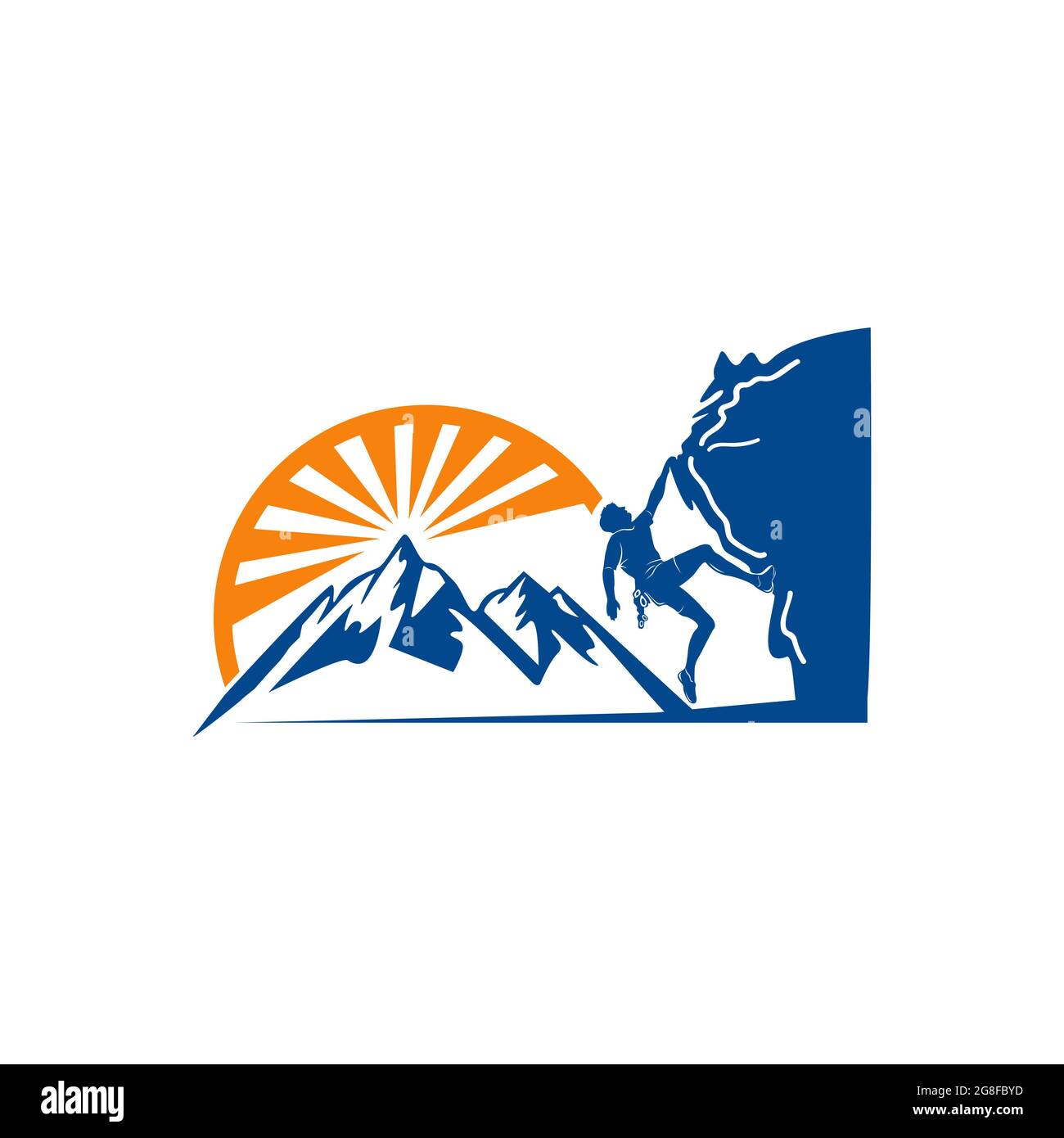 logo grimpeur et vecteur d'étiquette. Sport d'escalade, symbole d ...