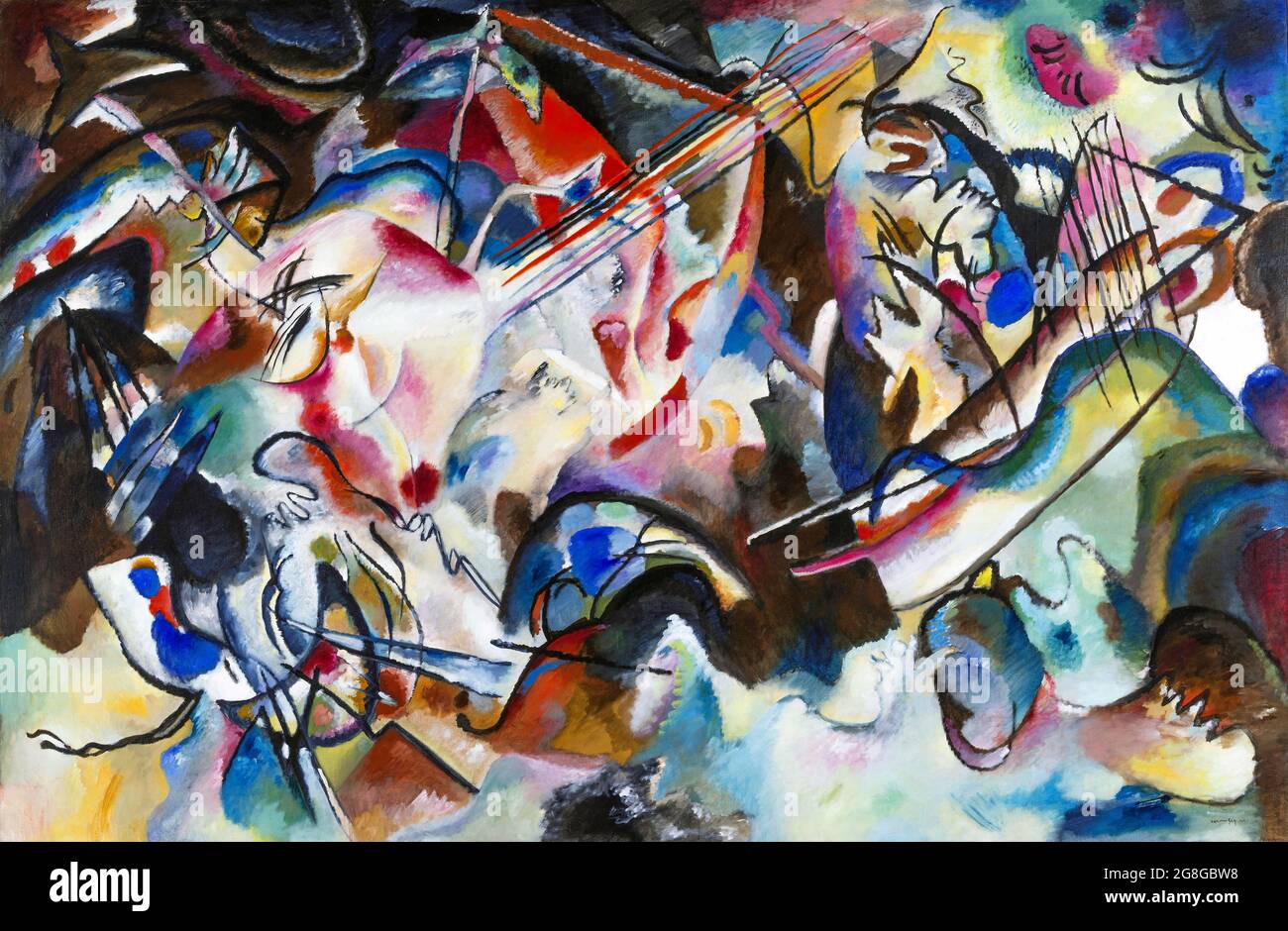 Peinture Kandinsky. 'Composition VI' de Wassily Kandinsky (1866-1944), huile sur toile, 1913 ...